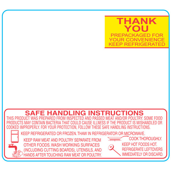 Toledo 1730-S/H 2 5/8" x 2 3/8" White Safe Handling Pre-Printed ...