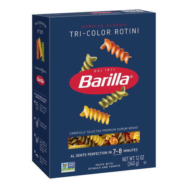 Barilla 12 oz. Tri-Color Rotini Pasta - 16/Case