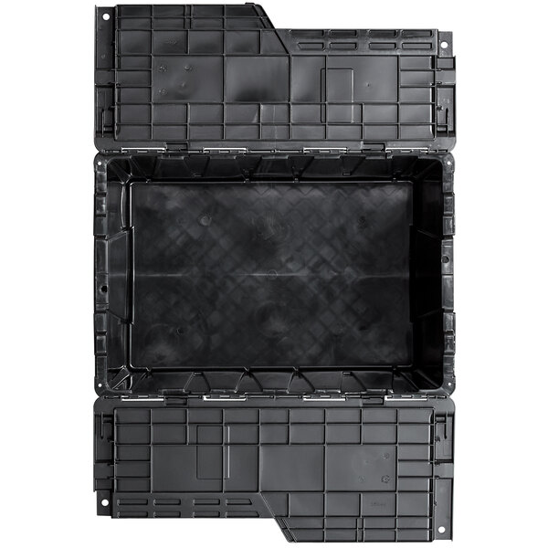 Choice 21 13/16" x 15 3/16" x 12 7/8" Black Stackable Chafer Tote ...