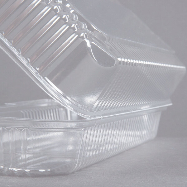 Durable Packaging PXT-350 Duralock 12" x 5" x 3" Clear Hinged Lid ...