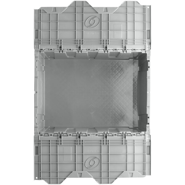 Choice 27 7/8" x 20 7/8" x 15 3/16" Gray Stackable Chafer Tote ...