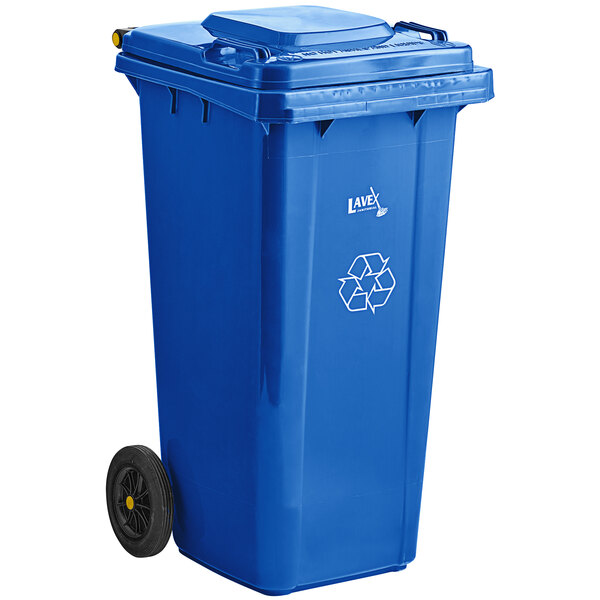 Blue Metal Recycle Bin