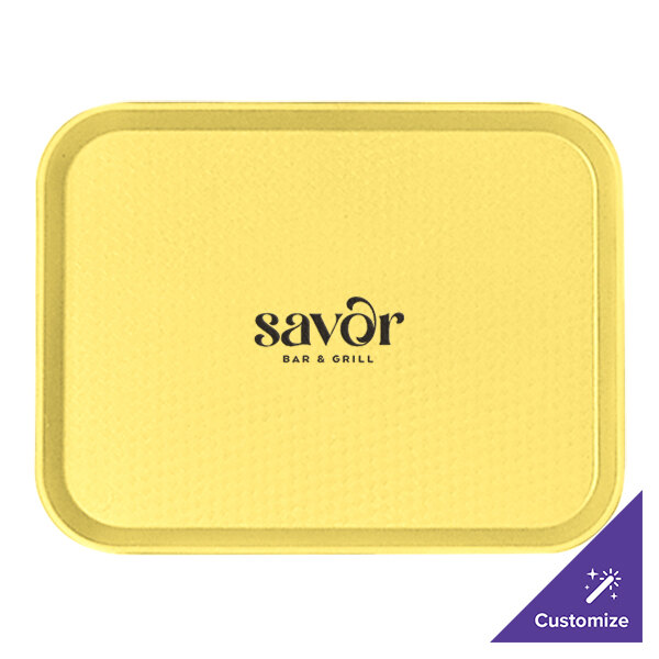 Cambro 1014FF108 10" x 14" Primrose Yellow Customizable Fast Food Tray ...