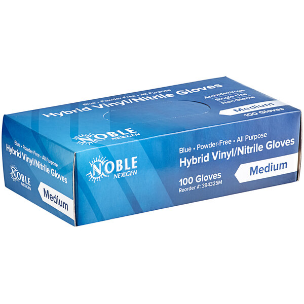Noble NexGen Powder-Free Disposable Blue Hybrid 3 Mil Thick Gloves ...