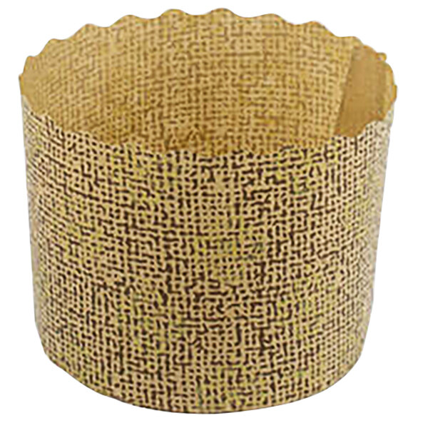 Novacart G9F13112 Panettone P 60/50 3.5 oz. Brown and Gold Paper Baking ...