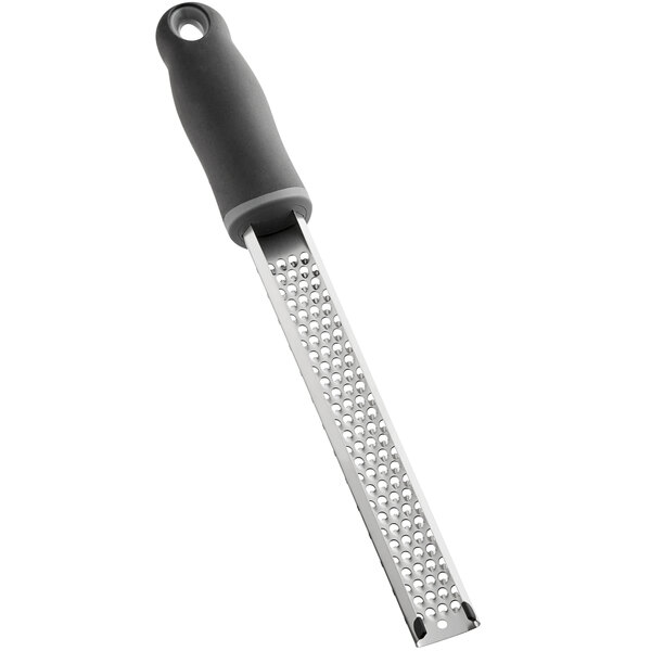Choice 13" Stainless Steel Fine Handheld Grater with Non-Slip Black Handle