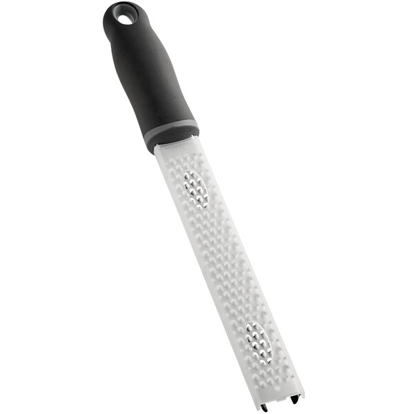 Choice 13" Stainless Steel Fine Handheld Grater with Non-Slip Black Handle