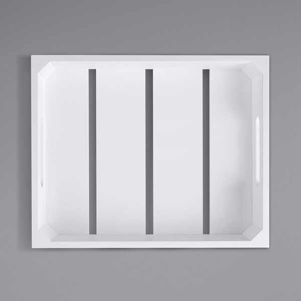 Tablecraft CRATE12W Half Size 2 3/4" Deep Gastronorm White Wood Serving ...