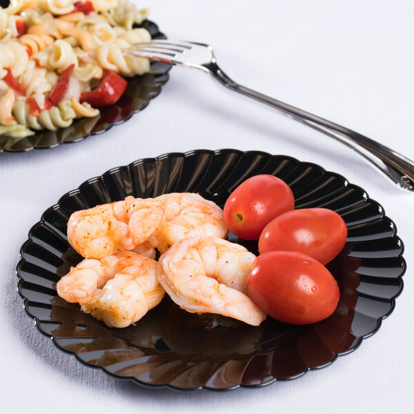 WNA Comet CW6180BK Classicware 6" Black Plastic Plate - 18/Pack