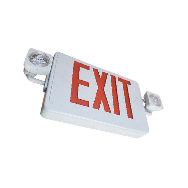 CLS 02-CEMRW Red LED Exit Sign / Emergency Light Combo with Adjustable ...