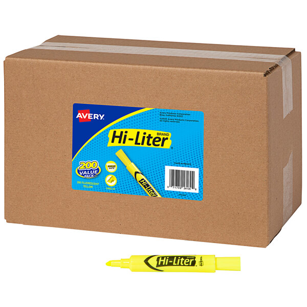 Avery Hi-Liter® Yellow Chisel Tip Highlighters - 200/Box