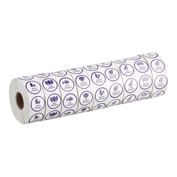 PointPlus Soy Allergen Permanent 1" Purple Label - 1000/Roll