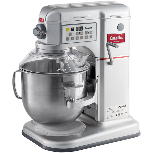 Estella EMIX8G Silver 8 Qt. Programmable Bowl Lift Countertop Mixer ...