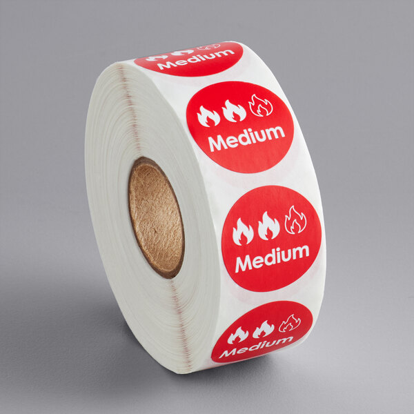 Point Plus Medium Permanent 1" Red Label - 1000/Roll