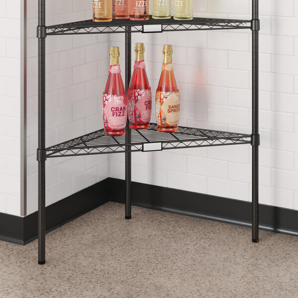 Regency 24" NSF Black Epoxy Triangle Shelf