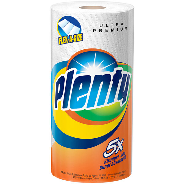 Plenty 2-Ply Ultra Premium Flex-A-Size Paper Towels, 90 Sheets/Roll ...