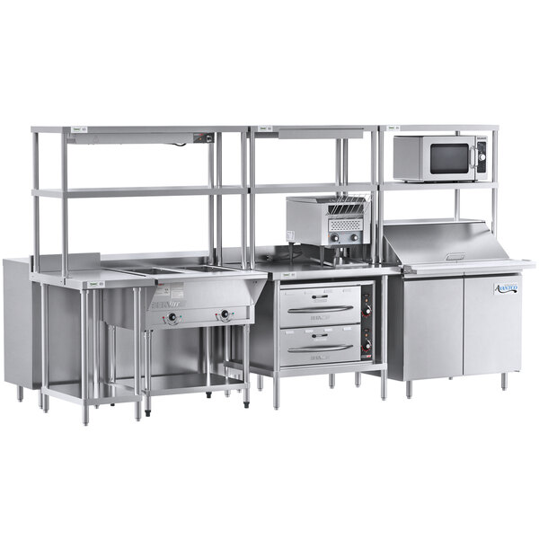 Chef's Counter 132" Serving Line Package with 36" Sandwich Prep Table ...