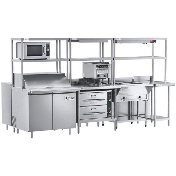 Chef's Counter 132" Serving Line Package with 36" Sandwich Prep Table ...