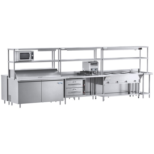 Chef's Counter 192" Serving Line Package with 60" Sandwich Prep Table ...