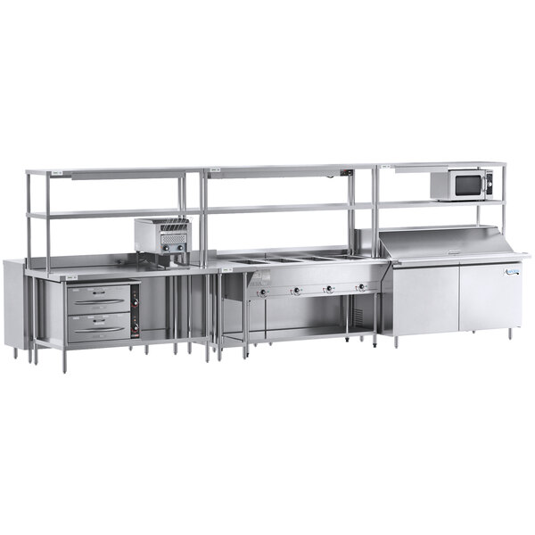 Chef's Counter 192" Serving Line Package with 60" Sandwich Prep Table ...