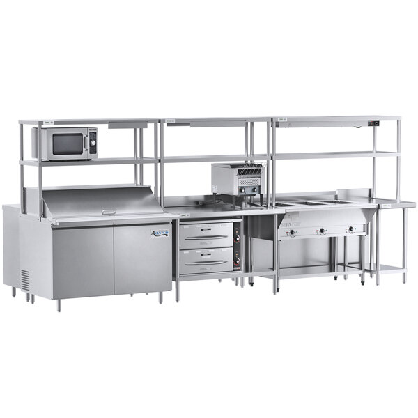 Chef's Counter 162" Serving Line Package with 48" Sandwich Prep Table ...
