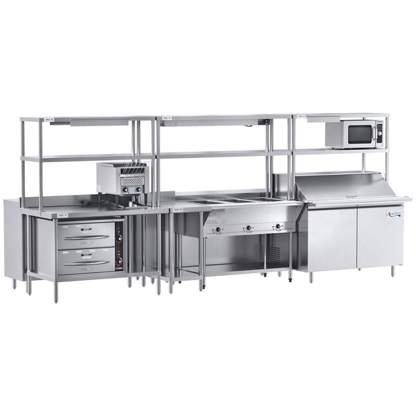 Chef's Counter 162" Serving Line Package with 48" Sandwich Prep Table ...