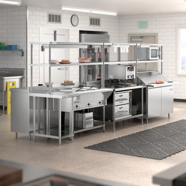 Chef's Counter 162" Serving Line Package with 48" Sandwich Prep Table ...