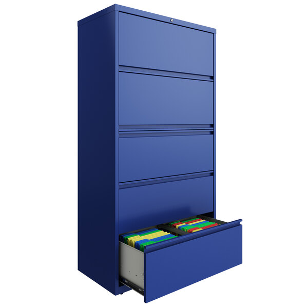 Hirsh Industries 24260 HL10000 Series Classic Blue Five-Drawer Lateral ...