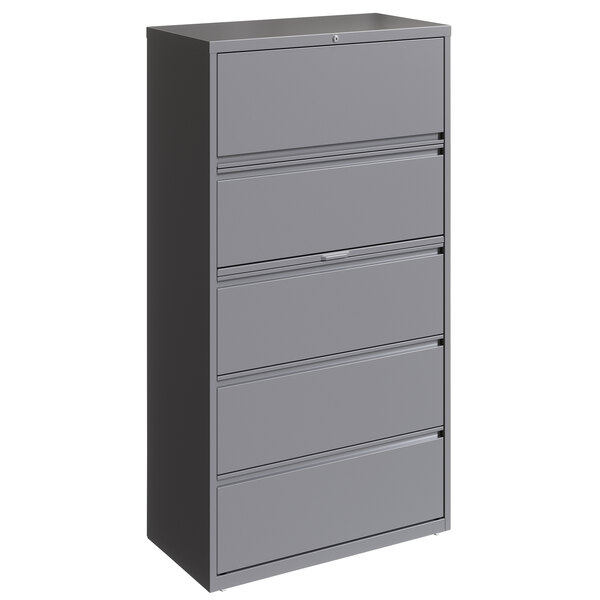 Hirsh Industries 23747 HL10000 Series Arctic Silver Five-Drawer Lateral ...