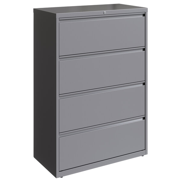 Hirsh Industries 23746 HL10000 Series Arctic Silver Four-Drawer Lateral ...