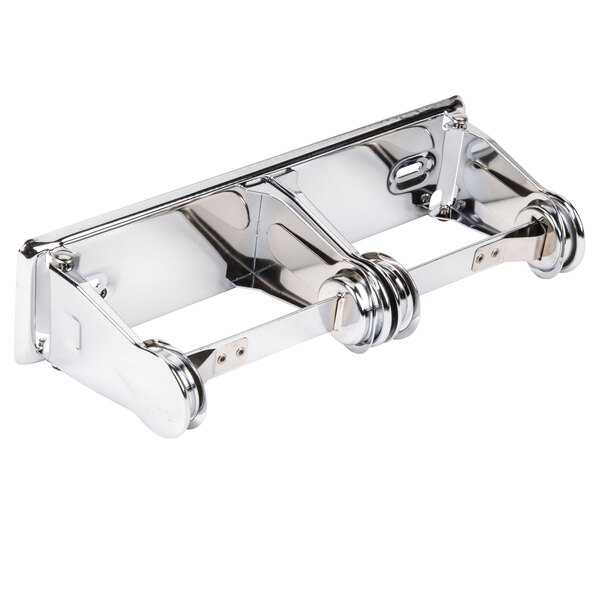 Winco Self Locking Double Roll Toilet Paper 4" Rolls Dispenser