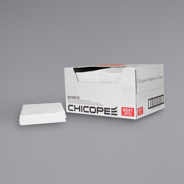 Chicopee 0041 Chix® SC 13" x 21" White Standard-Duty Foodservice Towel ...