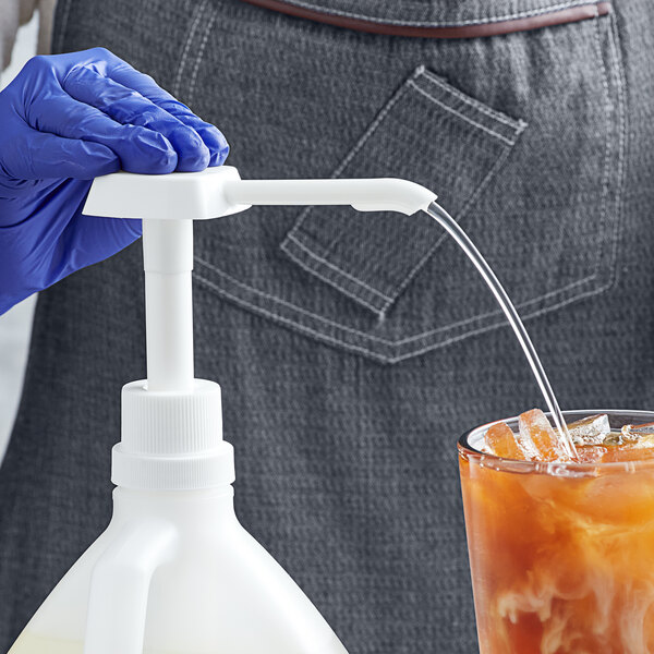 Choice 0.5 oz. Plastic Condiment Pump with 11" Trimmable Dip Tube