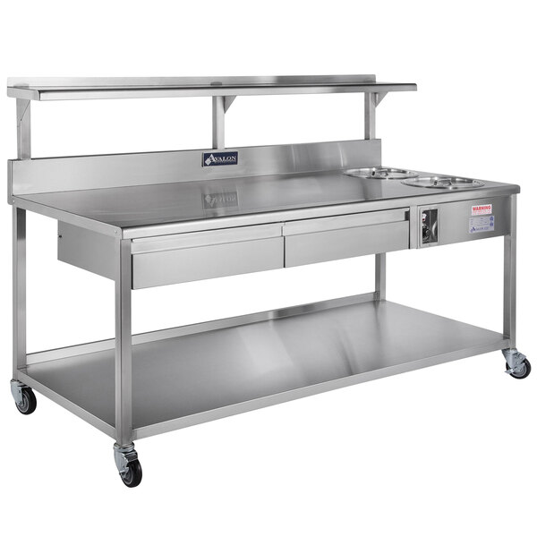 Avalon Manufacturing AFT-96-4-2 96" Stainless Steel 2-Drawer (4) 8 Qt ...
