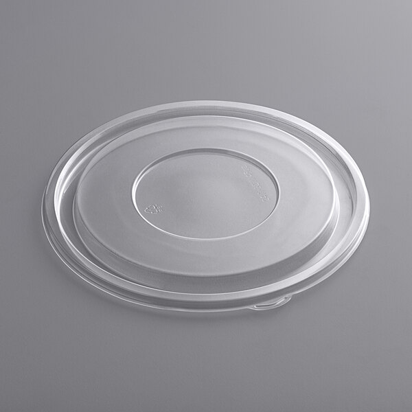 Visions Clear PET Plastic Flat Lid for 24W, 32W, and 48 oz. Round Bowls ...