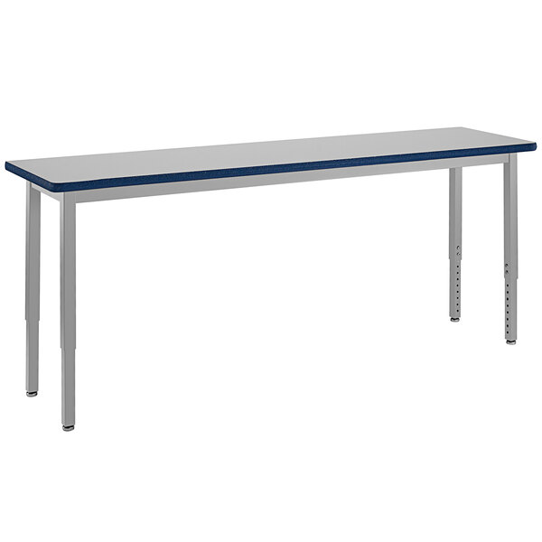 National Public Seating HDT8-1848S 18" x 48" Gray Frame Adjustable ...