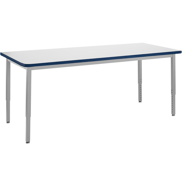 National Public Seating HDT8-2496S 24" x 96" Gray Frame Adjustable ...