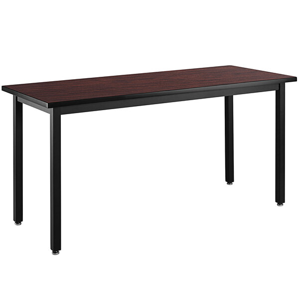 National Public Seating HDT7-1848H 18" x 48" Fixed Height Black Frame ...