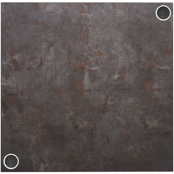 BFM Seating Relic 30" x 30" Square Rustic Copper 2" Thick Melamine ...