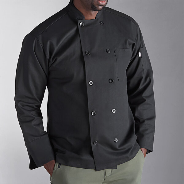 Uncommon Chef Classic 0402 Unisex Black Customizable Long Sleeve Chef ...