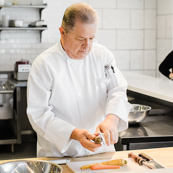 Uncommon Chef Uncommon 0400 Unisex White Customizable Long Sleeve Chef ...