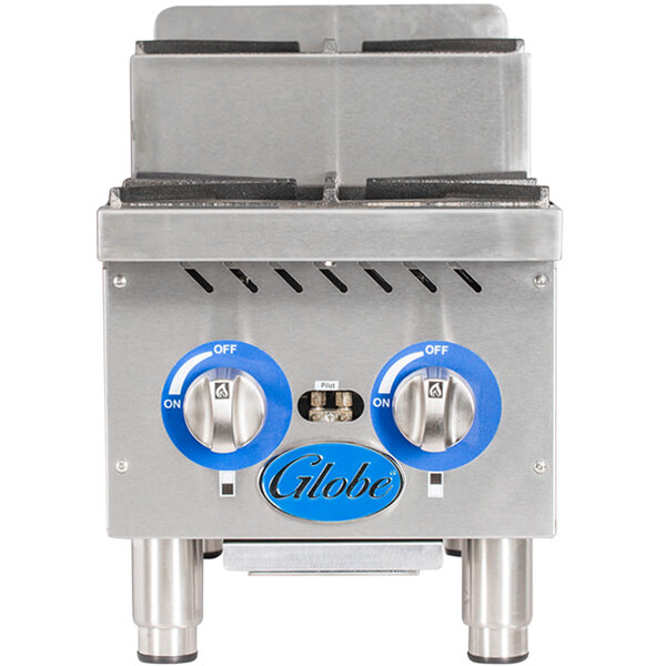 Globe GHPSU212G 12" Gas Countertop Step-Up Range / Hot Plate with 2 ...