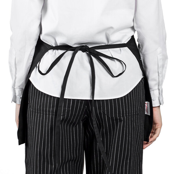 Uncommon Chef 3066 Black Customizable Poly-Cotton Dealer Waist Apron ...