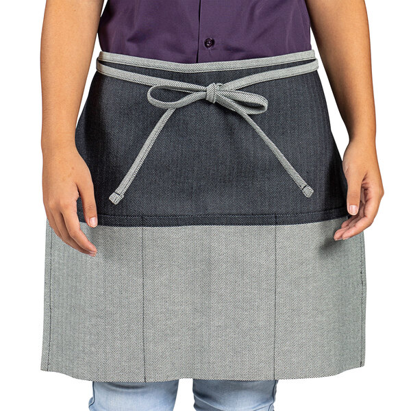Uncommon Chef 3129 Zig Zag Customizable Denim Ardor Waist Apron with ...