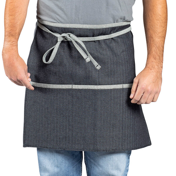 Uncommon Chef 3130 Zig Zag Customizable Denim Cadence Waist Apron with ...