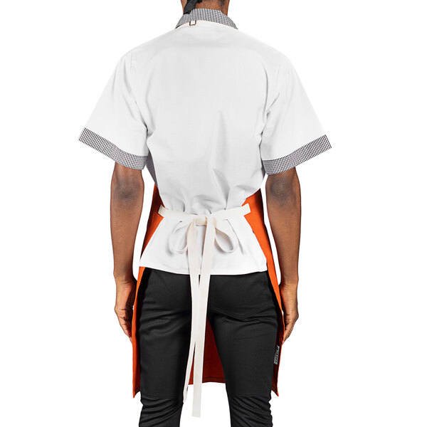 Uncommon Chef 3127 Orange Customizable Poly-Cotton Avalanche Bib Apron ...