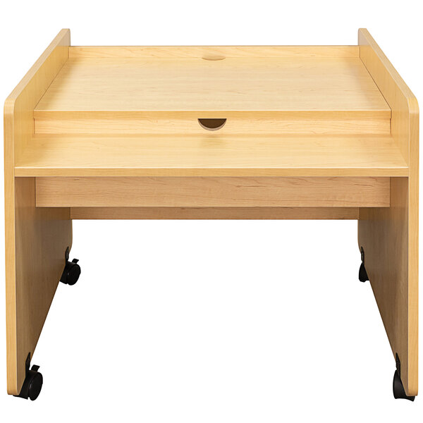 Tot Mate TM2321A.S2222 Maple Laminate Mobile Desk - 30" x 27 1/2" x 26"
