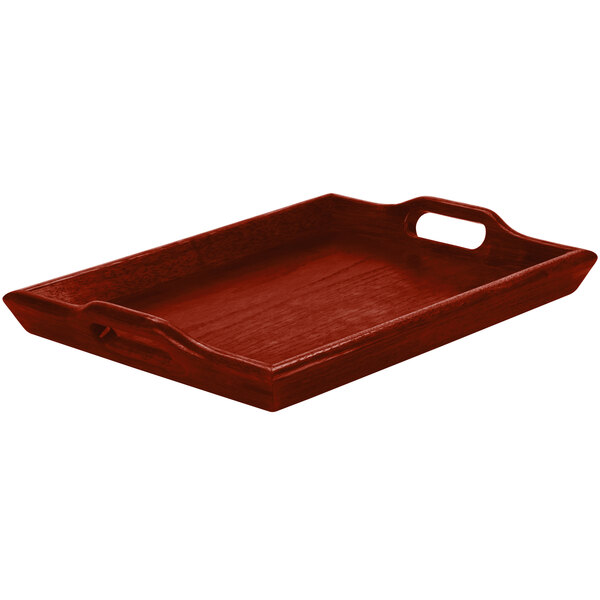 GET RST-1814-M 18" x 14" Hardwood Room Service Tray - Mahogany