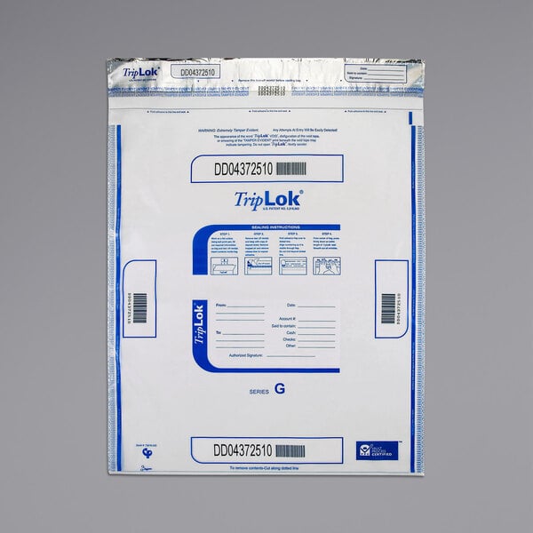 Controltek USA 585056 TripLok Clear 19" x 24" Tamper-Evident Cash ...