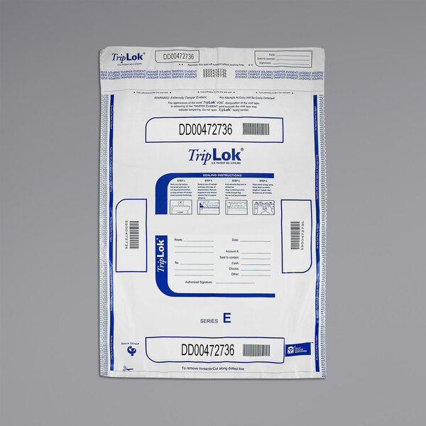 Controltek USA 585055 TripLok White 15" x 20" Tamper-Evident Cash ...
